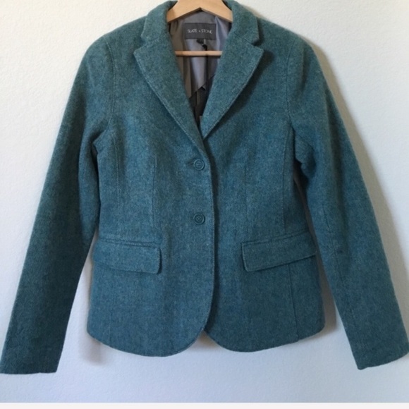cloth & stone | Jackets & Coats | Slate Stone Textures Blue Blazer ...